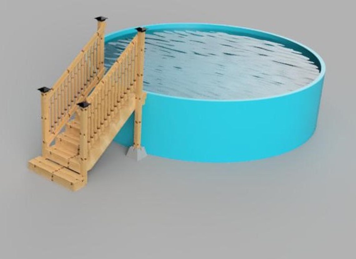 Above Ground Pool Deck Stairs 33.5 Wide - Etsy