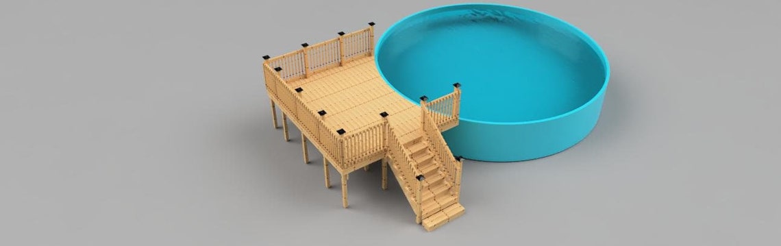Plans for Above Ground Pool Deck (12x14) 24' Round Pool 52" High - Etsy