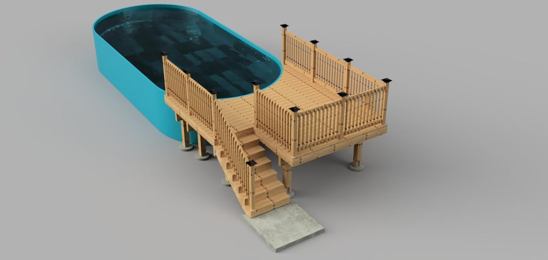 Plans for Above Ground 12x10 Pool Deck for an 12x26 Oval Pool 52" High ...