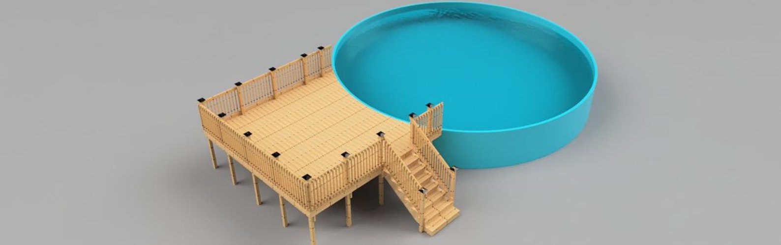 Plans for Above Ground Pool Deck (16x16) 30' Round Pool 54" High - Etsy