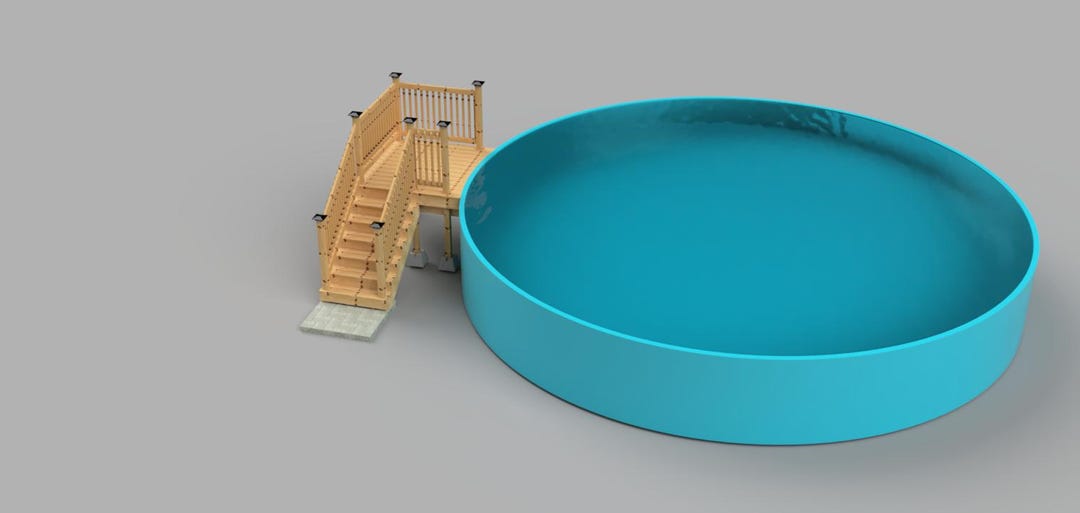 Plans for Above Ground Pool Deck (5x6) 28' Round Pool 51" Tall. - Etsy