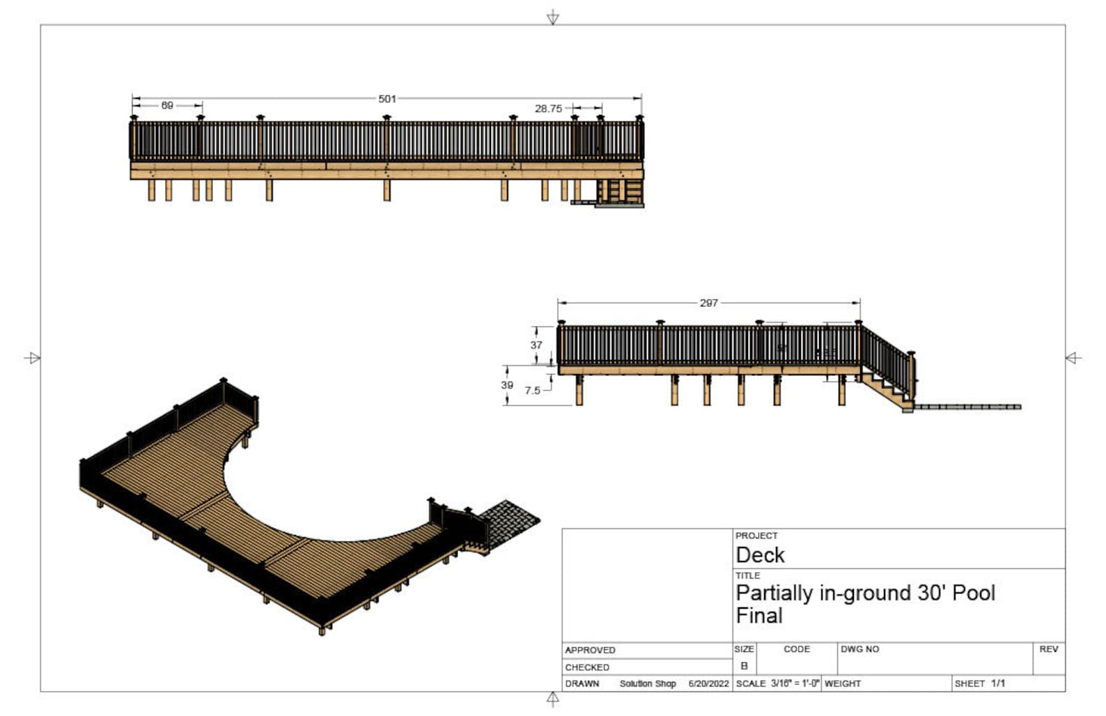 Plans for Above Ground Pool Deck 25x42 30' Round Pool - Etsy