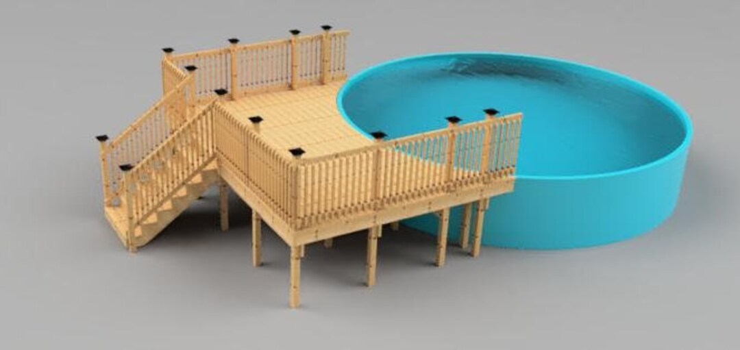 Plans for Above Ground Pool Deck (12x16) 20' Round Pool 48" High - Etsy