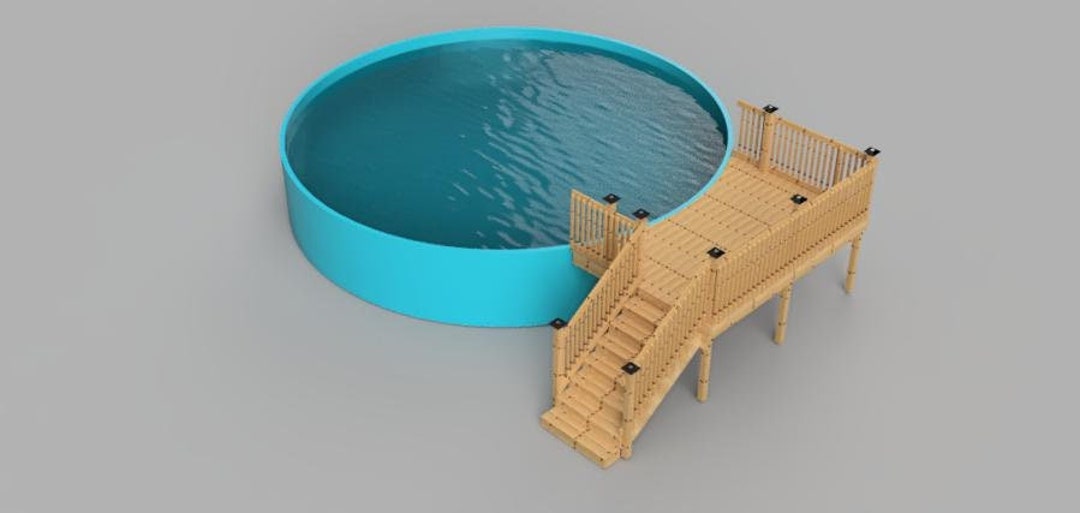 Plans for Above Ground Pool Deck (8x12) 24' Round Pool 52" High - Etsy