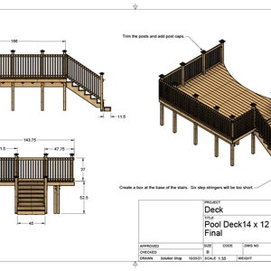 Plans for Above Ground Pool Deck (12x14) 24' Round Pool 52" High - Etsy
