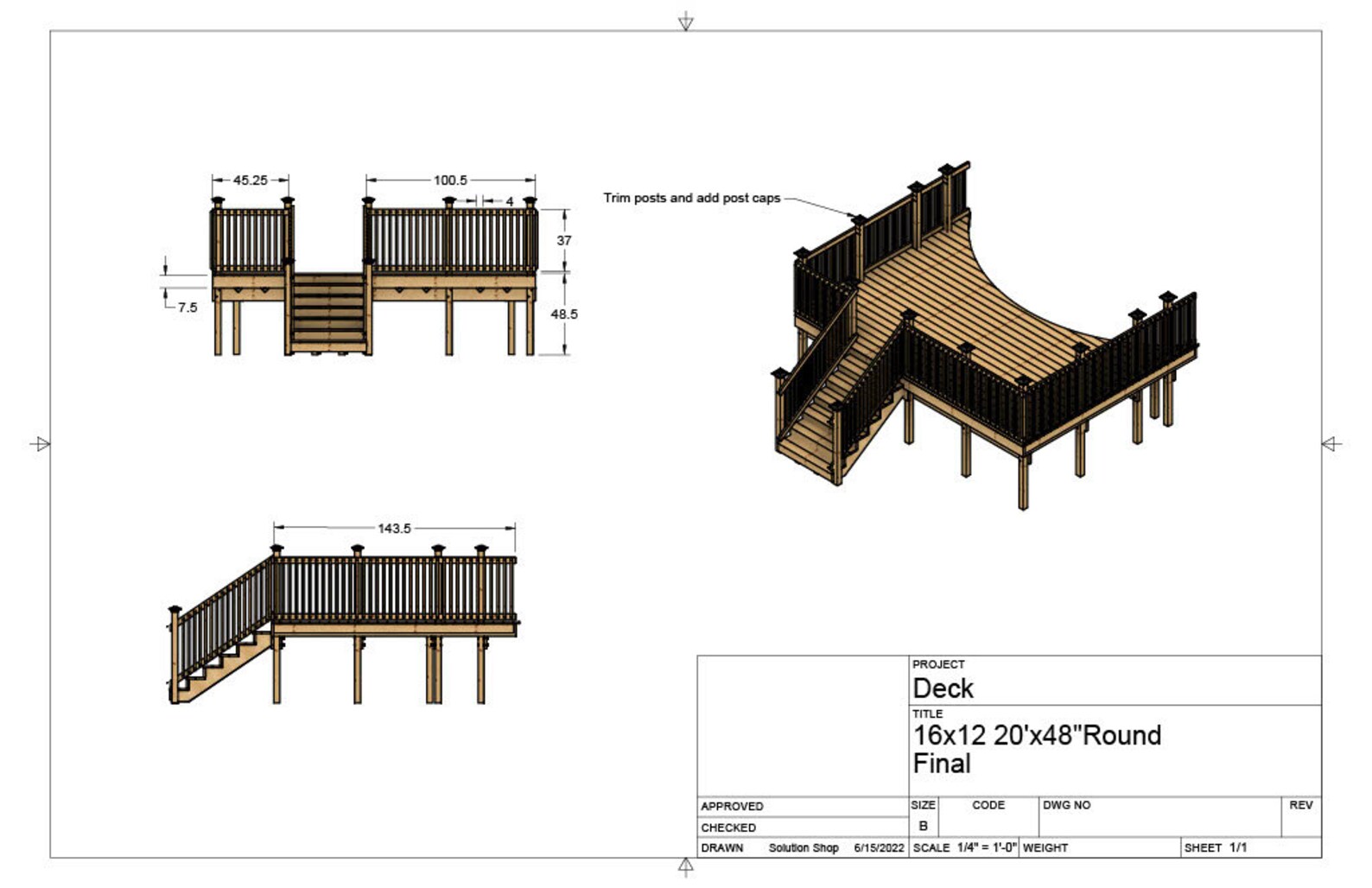 Plans for Above Ground Pool Deck (12x16) 20' Round Pool 48" High - Etsy