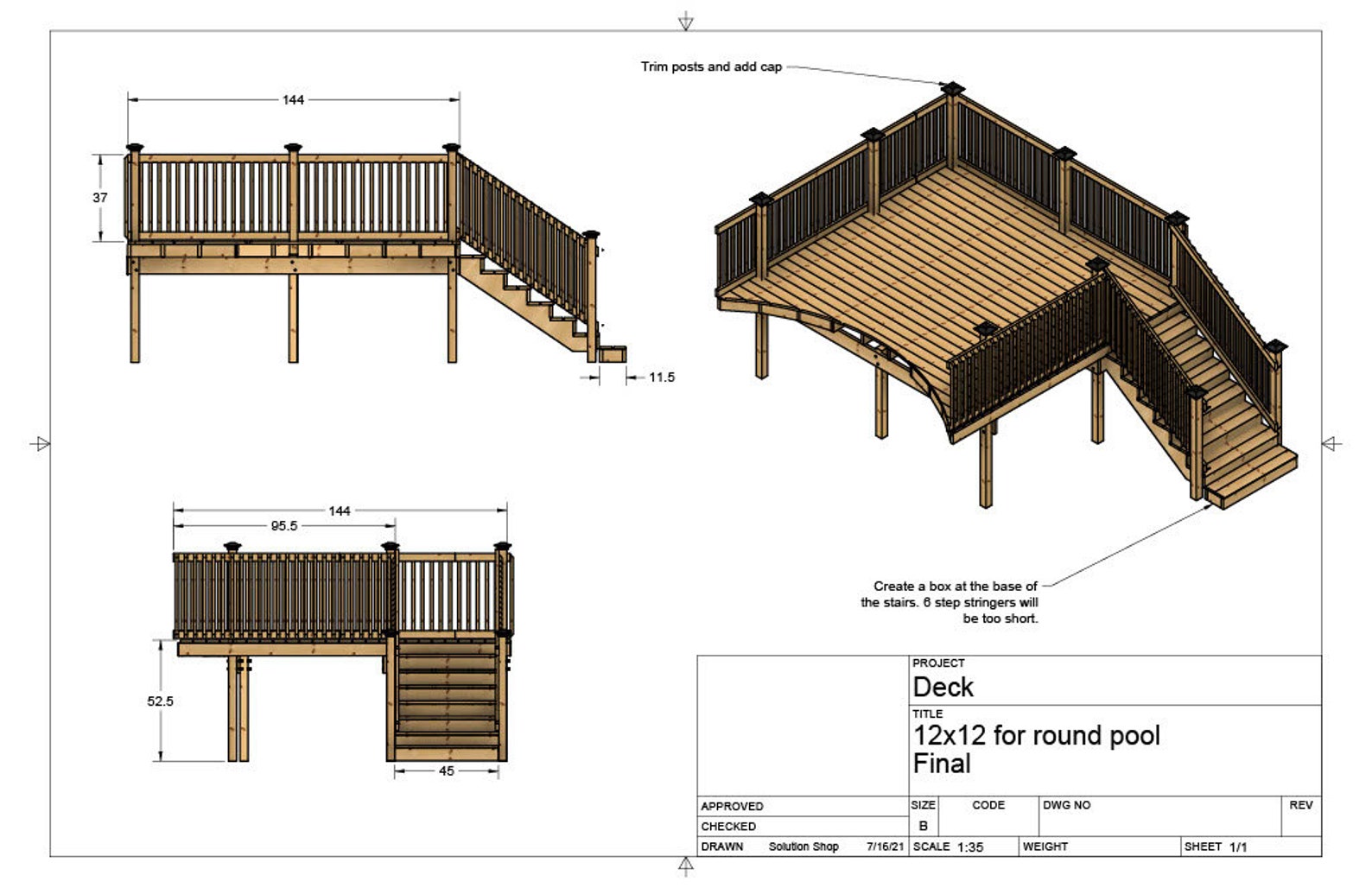 Plans for Above Ground Pool Deck (12x12) 18' Round Pool. . - Etsy