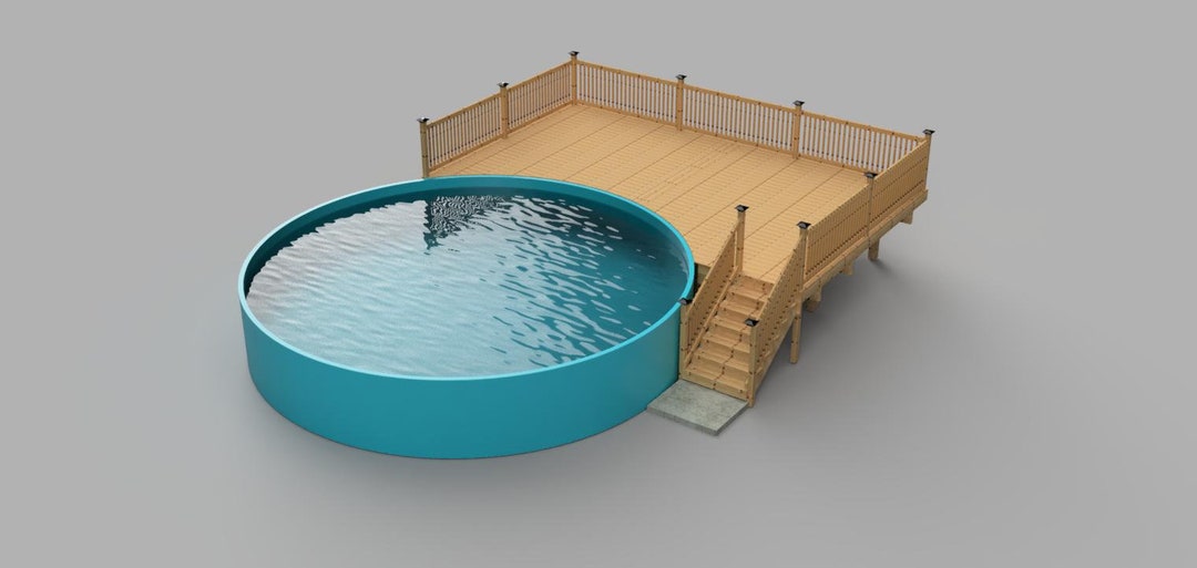 Plans for 16'x26' Above Ground Pool Deck for 24' Round Pool - Etsy