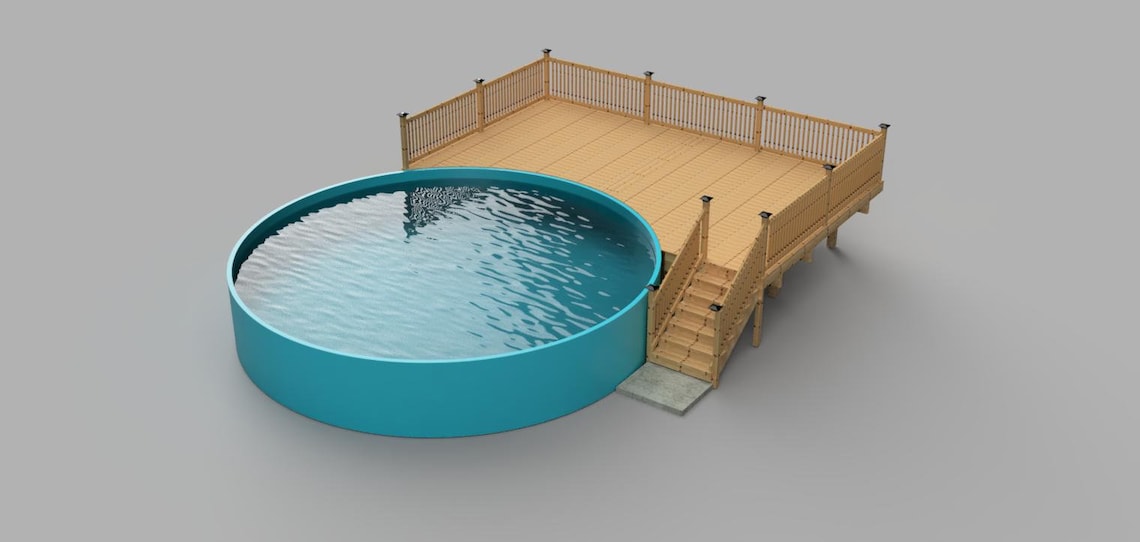 Plans for 16'x26' Above Ground Pool Deck for 24' Round Pool - Etsy