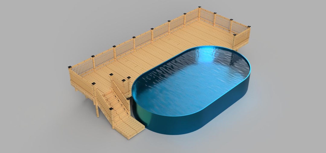Plans for Above Ground Pool Deck , 16x28' Oval Pool. - Etsy