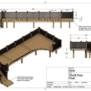 Plans for Above Ground Pool Deck , 16x28' Oval Pool. - Etsy