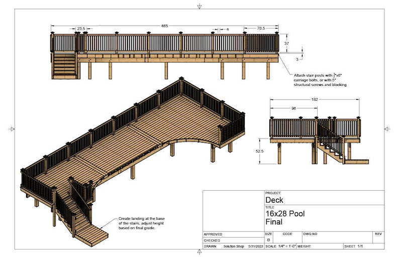 Plans for Above Ground Pool Deck , 16x28' Oval Pool. - Etsy