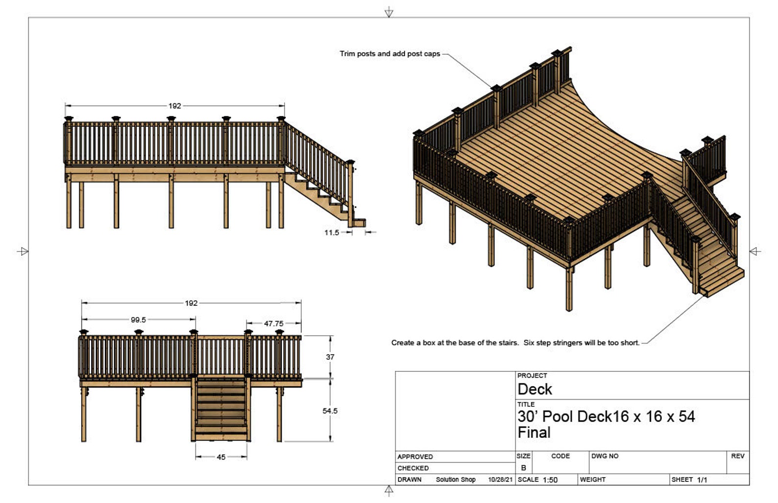 Plans for Above Ground Pool Deck 16x16 30' Round Pool 54 High - Etsy