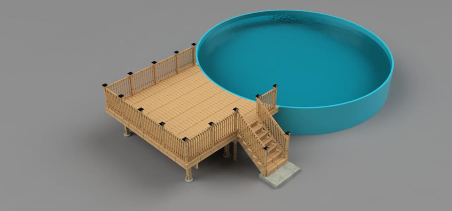 Plans for Above Ground Pool Deck (16x16) 30' Round Pool 54" High - Etsy