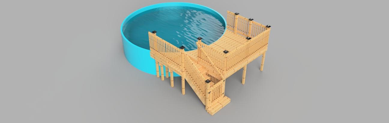Plans for Above Ground Pool Deck (8x10) 18' Round Pool, Integrated ...