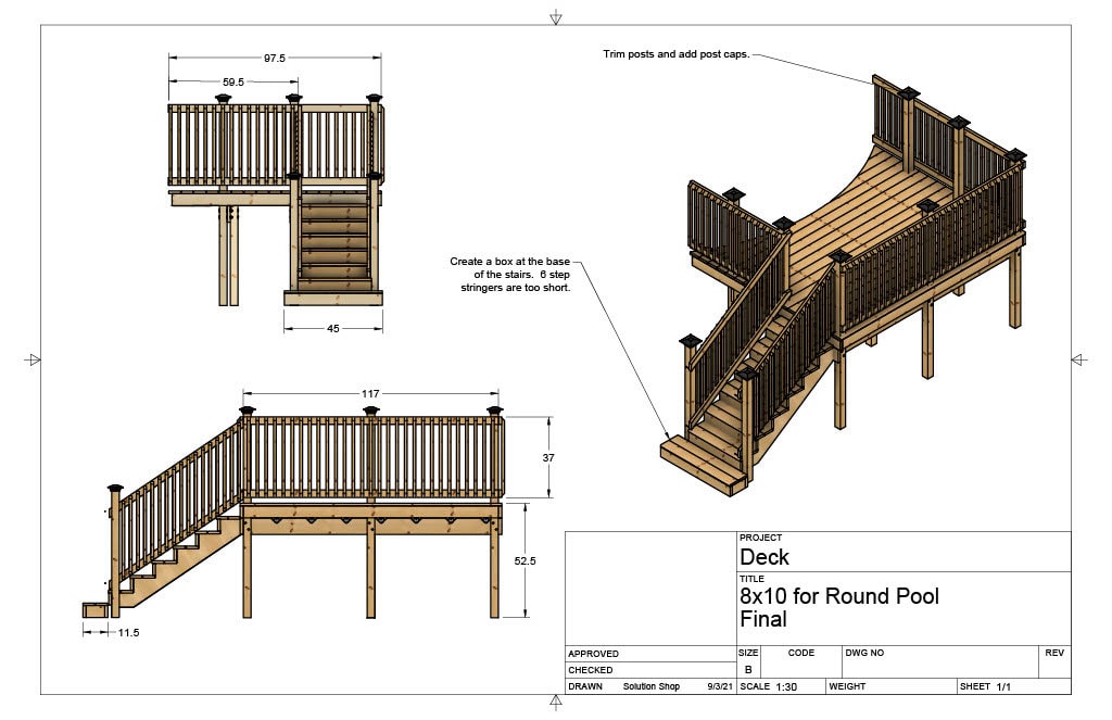 Plans for Above Ground Pool Deck (8x10) 18' Round Pool. - Etsy