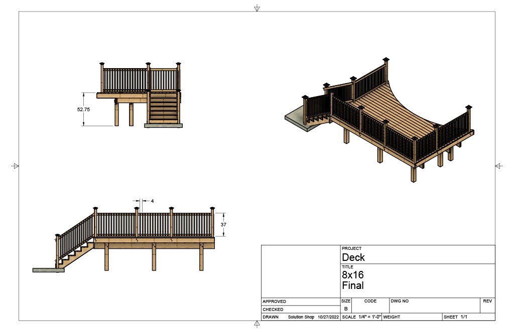 Plans for Above Ground Pool Deck 8'x16'(8' From Pool Edge) for 24 ...