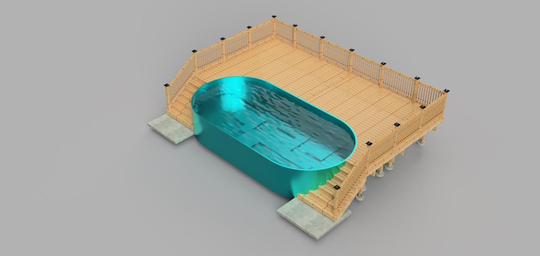 Plans for Above Ground Pool Deck , 12x24' Oval Pool, 16x30 Deck. - Etsy