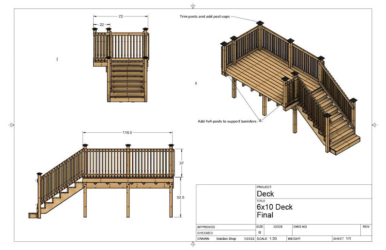 Plans for Above Ground Pool Deck 6x10 - Etsy
