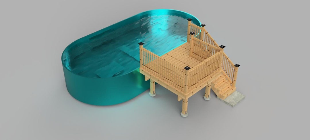 Plans for Above Ground Pool Deck (8x10) 12x24' Oval Pool 54" High - Etsy