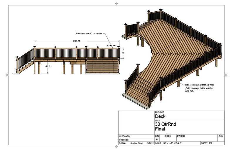Plans for Above Ground Quarter Round Pool Deck - Etsy
