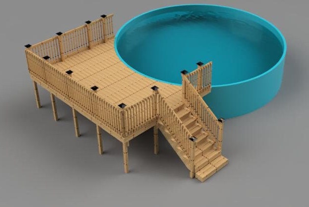 Plans for Above Ground Pool Deck (12x16) 21' Round Pool 54" High - Etsy
