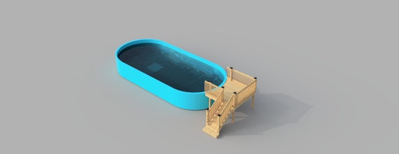 Plans for Above Ground Pool Deck 8x8 Oval Pool. . - Etsy