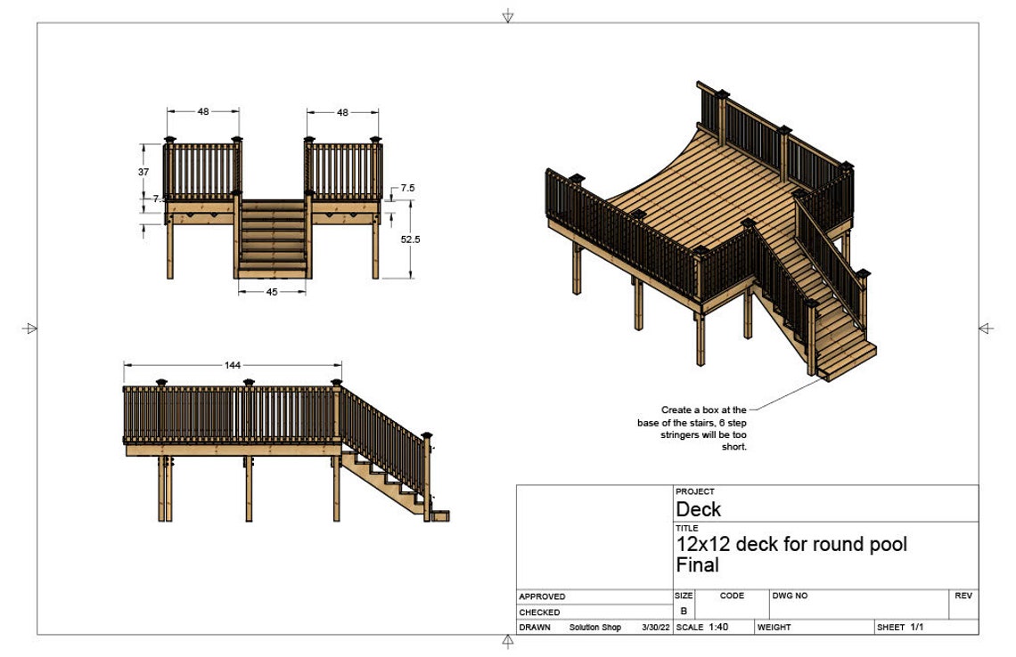 Plans for Above Ground Pool Deck (12x12) 24' Round Pool. - Etsy