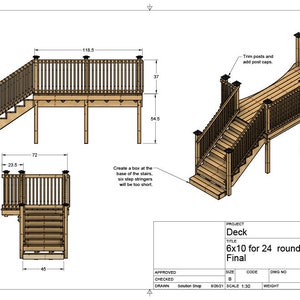 Plans for Above Ground Pool Deck (6x10) 24' Round Pool. . - Etsy