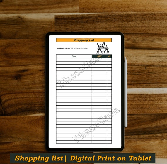Shopping List Printable Shopping List Groceries Shopping - Etsy