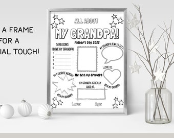 Grandpa Father's Day All About My Grandpa Father's - Etsy