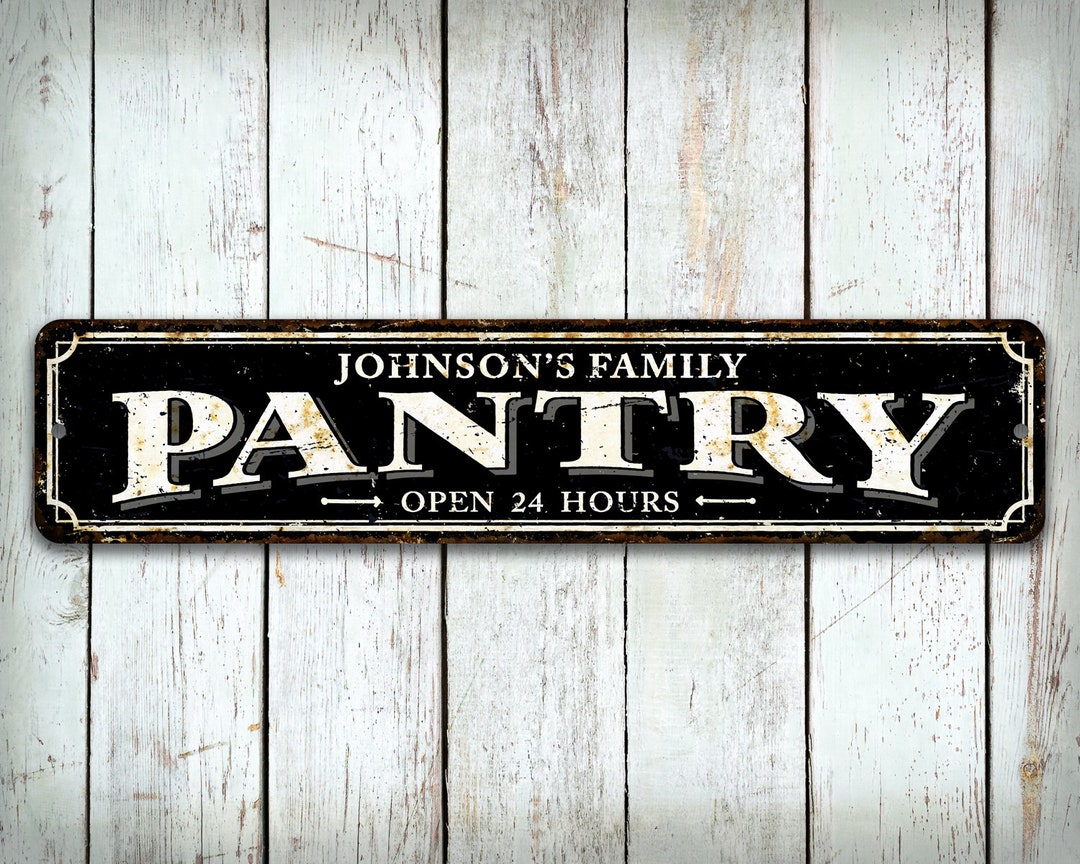 Custom Pantry Sign - Metal Personalized Rustic Black Sign - Etsy Australia