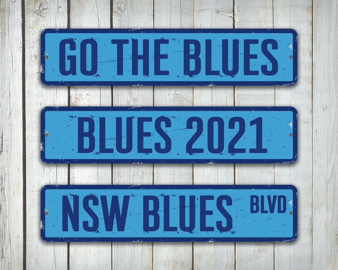 NSW Blues State of Origin NRL Rugby League Sign Personalize Distressed ...