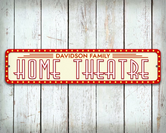 Custom Home Theatre Sign Metal Personalized Cinema Theater | Etsy