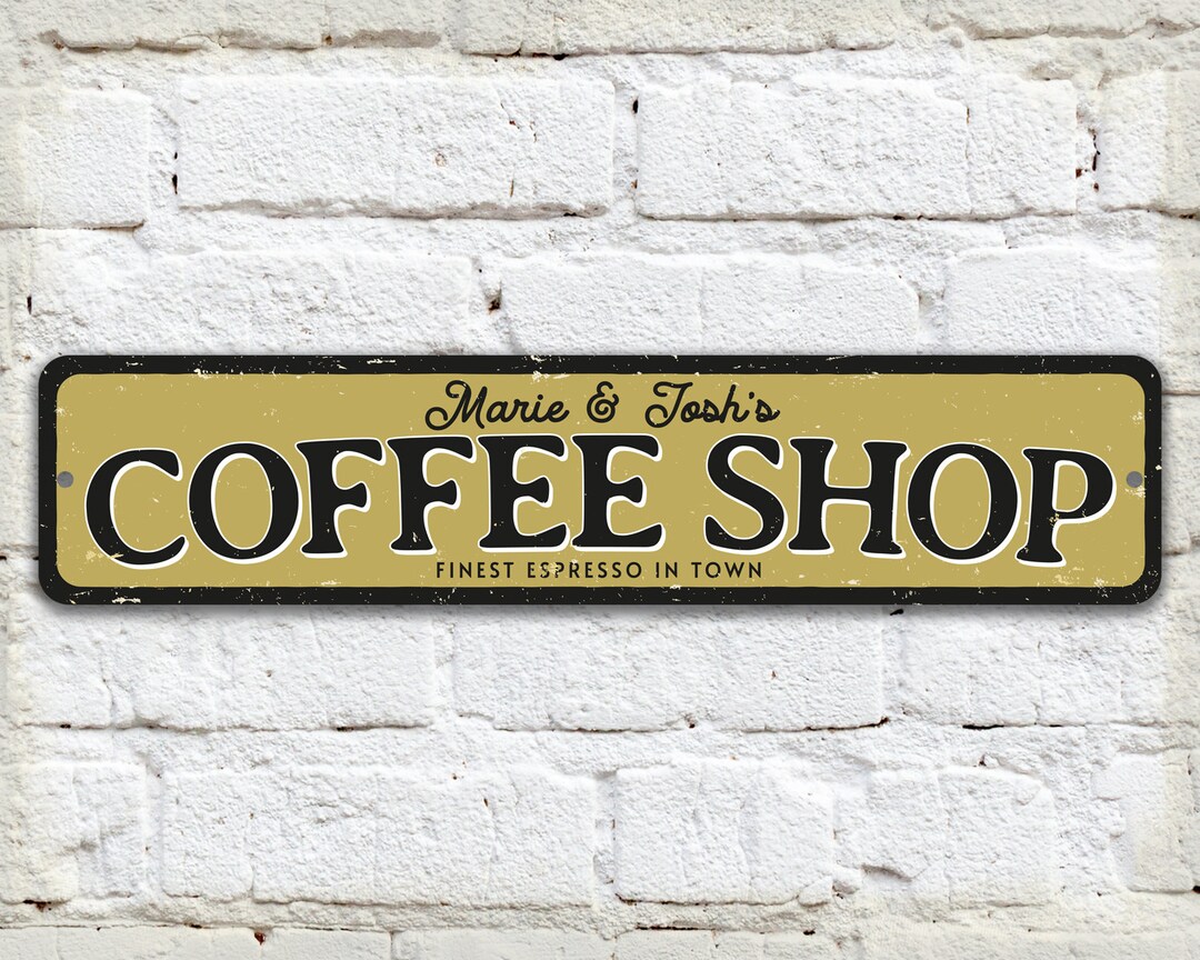 Custom Coffee Shop Sign Metal Personalized Rustic Vintage Home Expresso ...