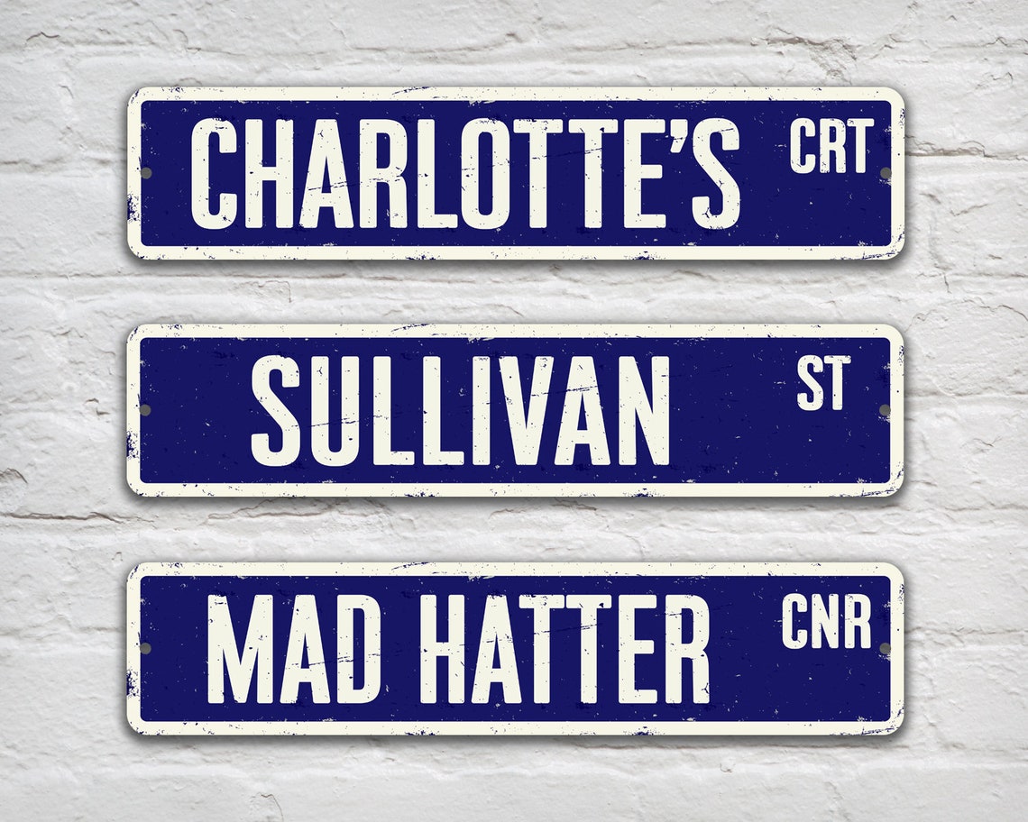 Metal Custom Blue Street Sign Personalize Distressed Bar Garage Sign - Etsy