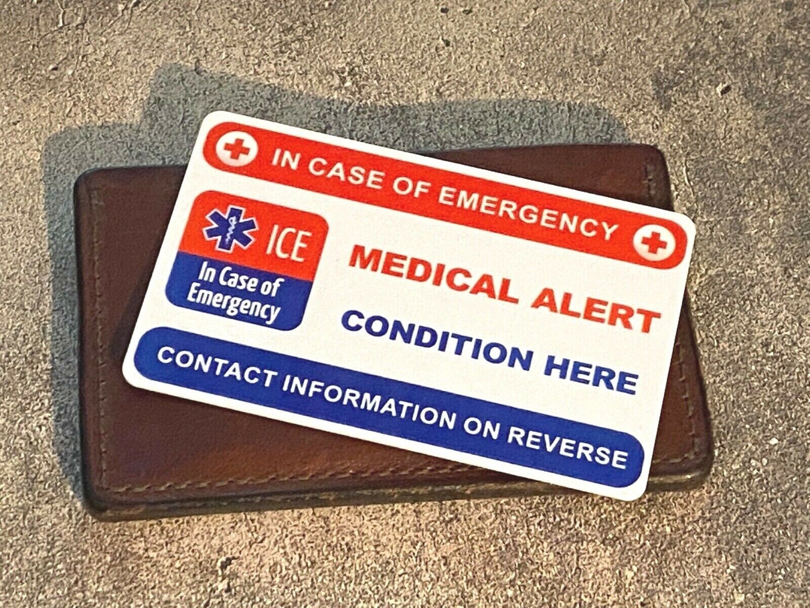 In Case of Emergency ICE Medical Alert Allergy Card Next of - Etsy