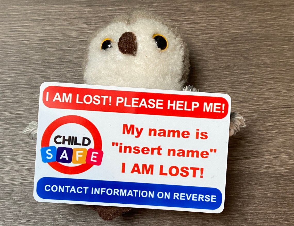 Lost Missing Child Plastic ID Card Personalised Emergency - Etsy UK