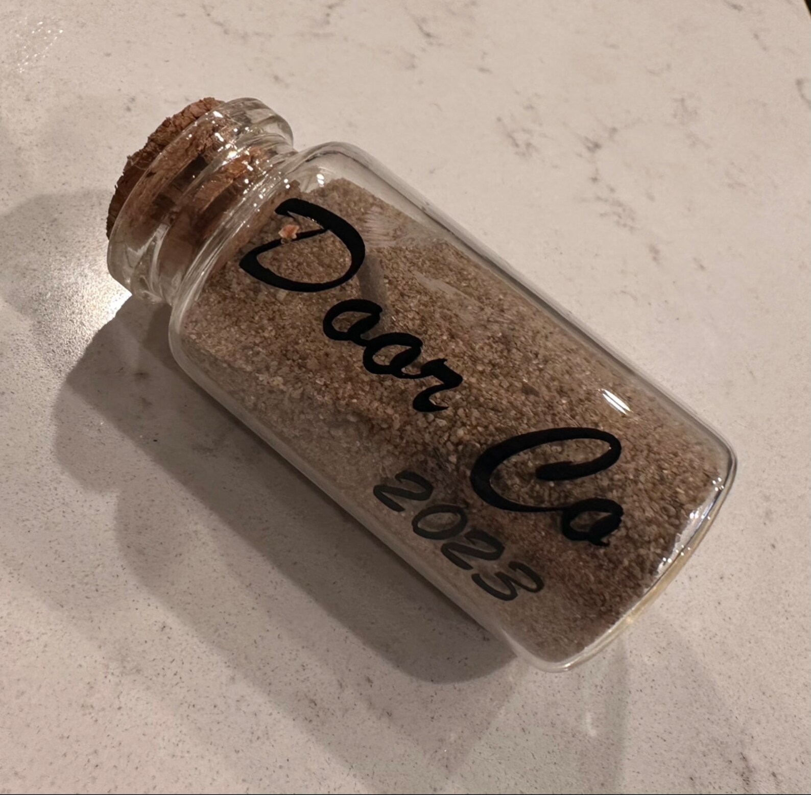 Personalized Honeymoon Sand Glass Heart Jar Cork Closure Honeymoon ...