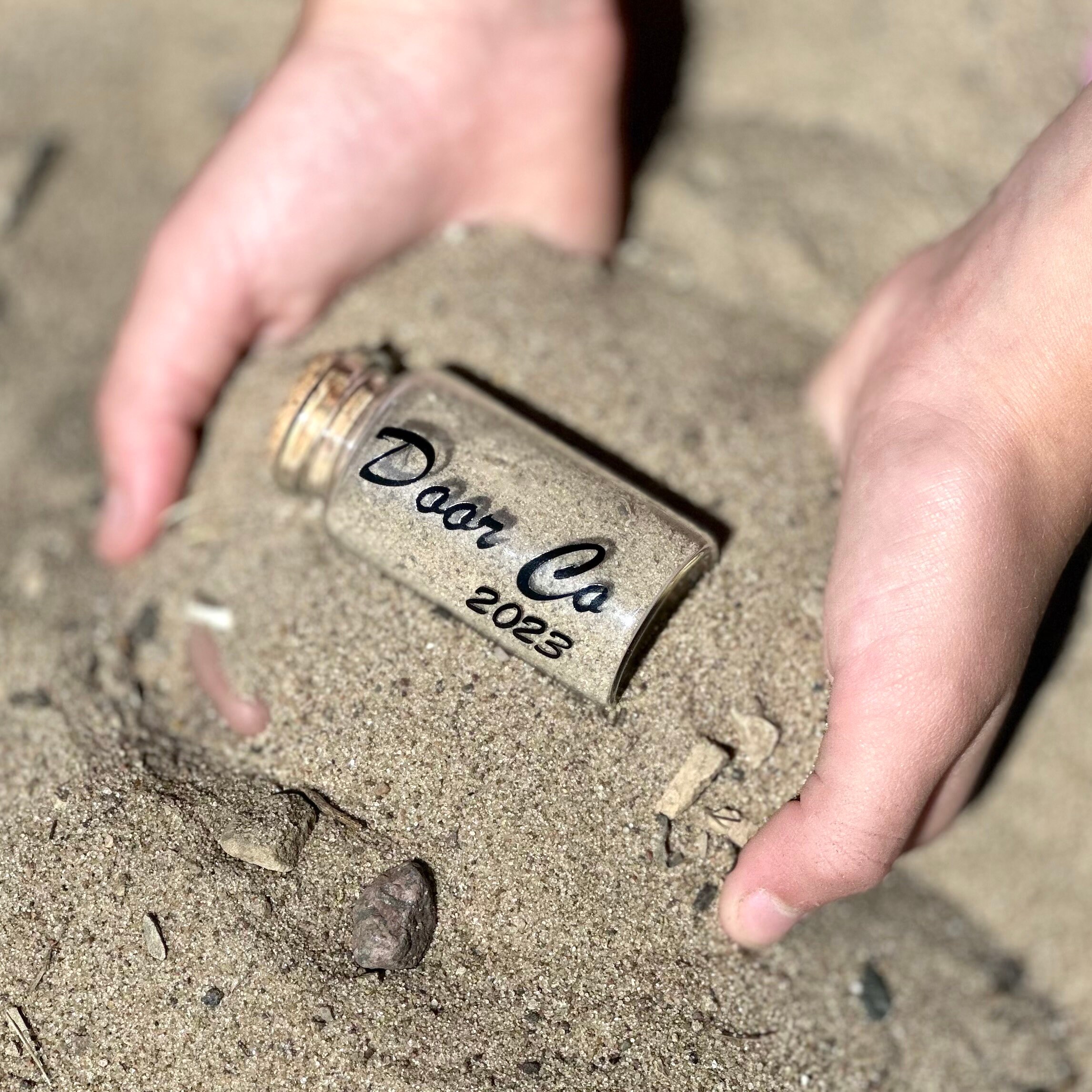 SET OF 5 Glass Sand Jar Cork Lid Personalized Sand Container Wedding ...