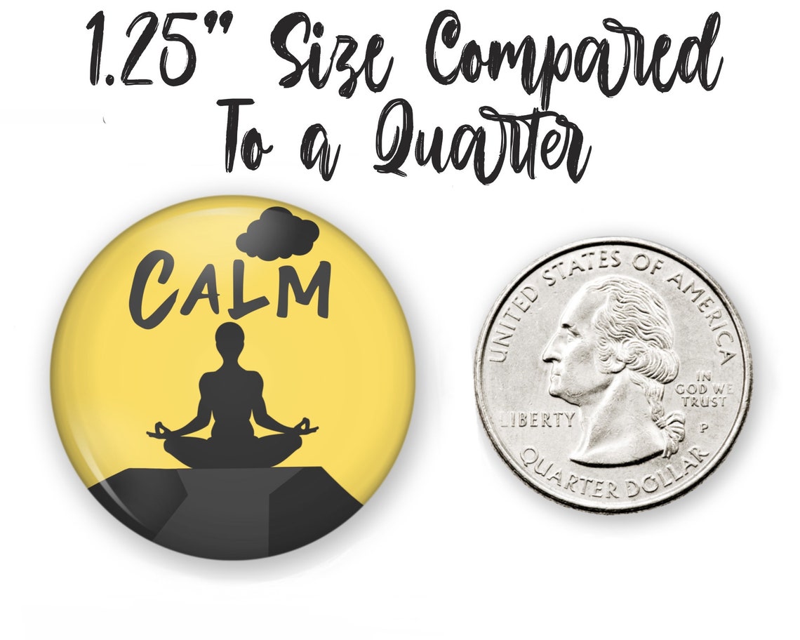 Calm Button or Magnet Zen Button Zen Pin Meditation Button | Etsy