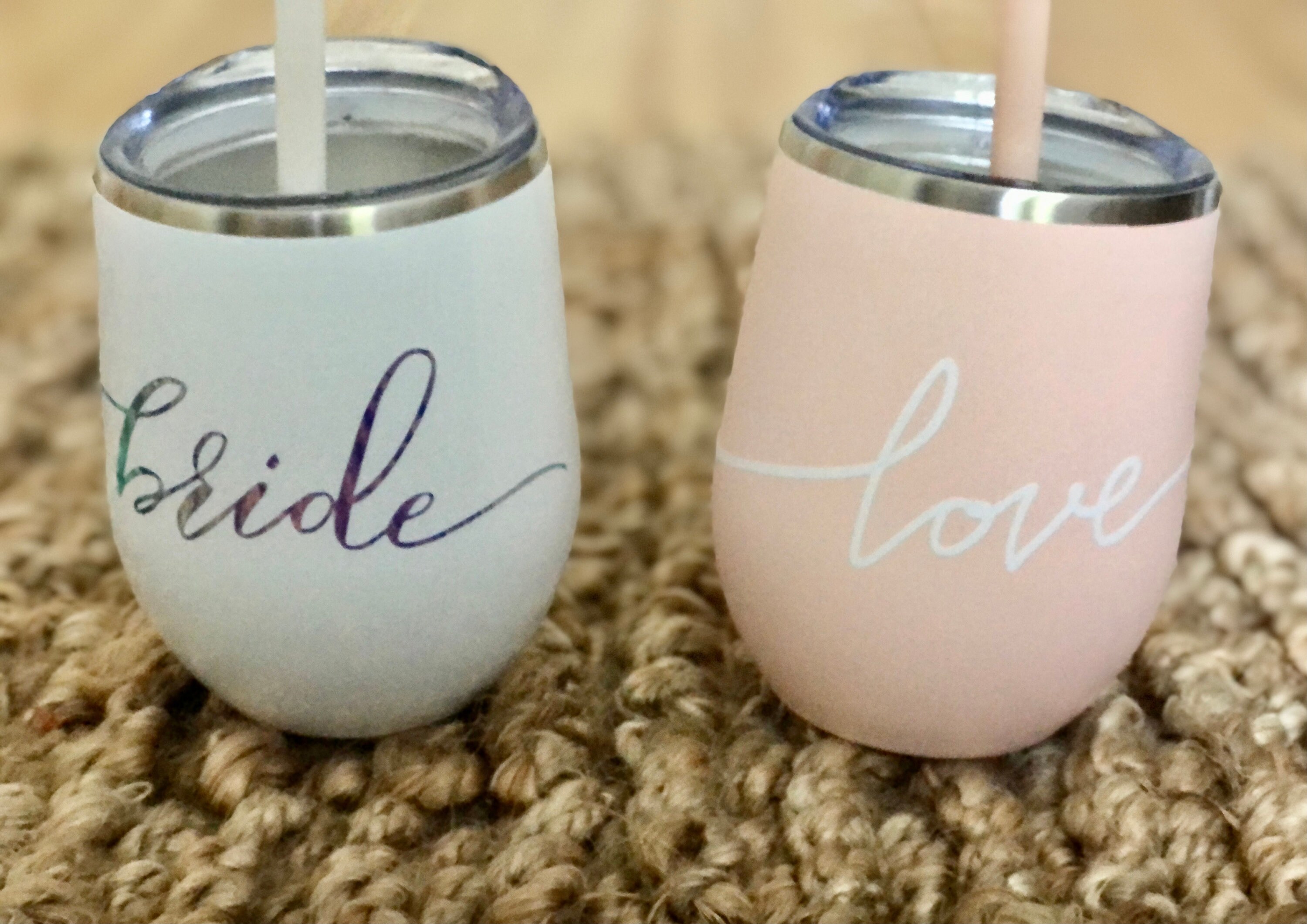 Vaso de acero inoxidable de 12 oz Bride and Love - Etsy España