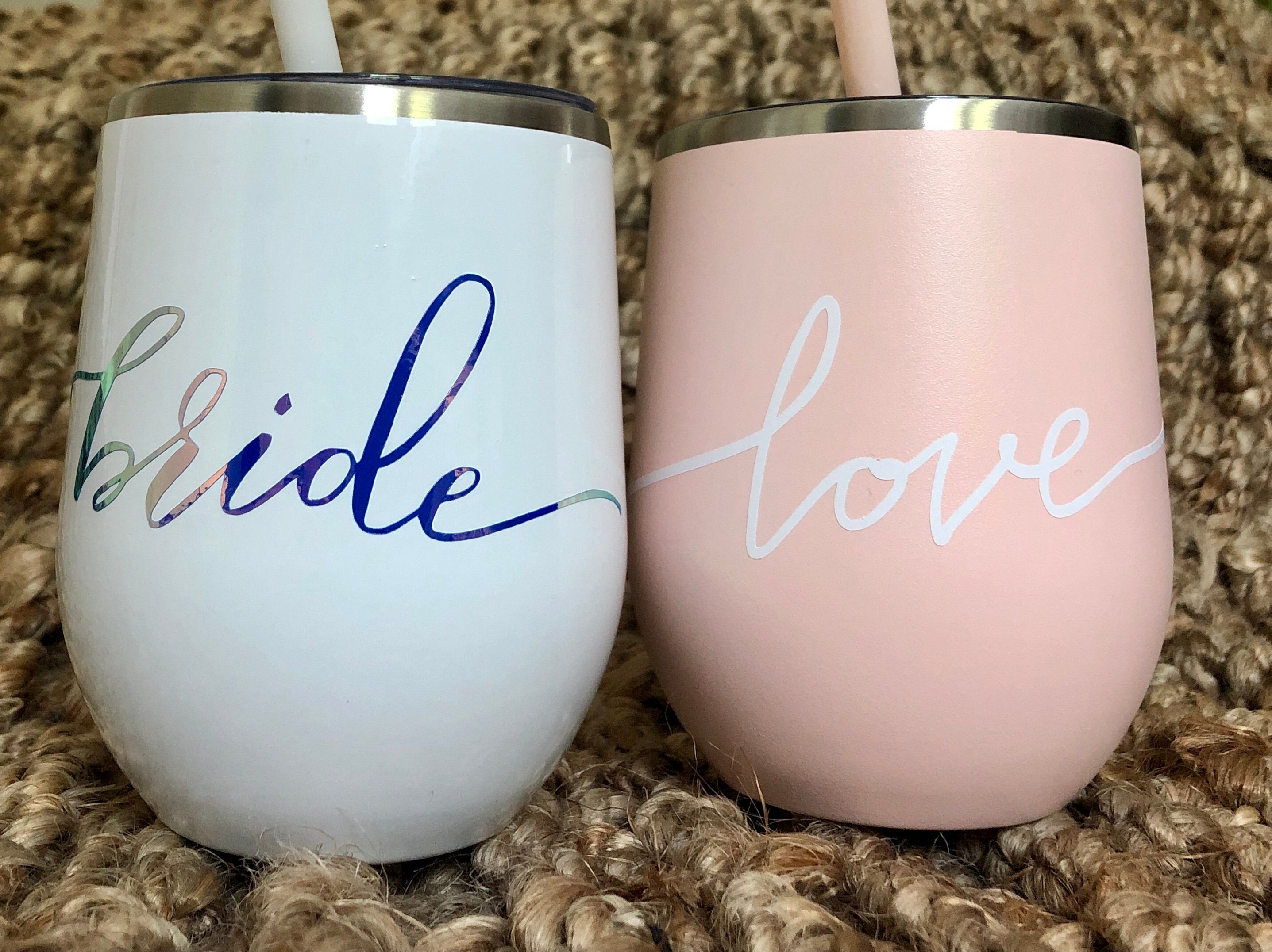 Vaso de acero inoxidable de 12 oz Bride and Love - Etsy España
