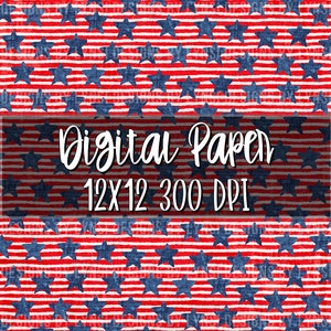 Patriotic Digital Paper JPG - Scrapbook Paper - Stars & Stripes ...