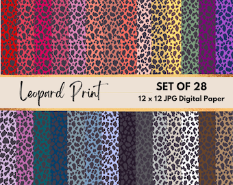 DIGITAL DOWNLOAD Leopard Print Digital Paper, Scrapbook Paper, 12x12 ...