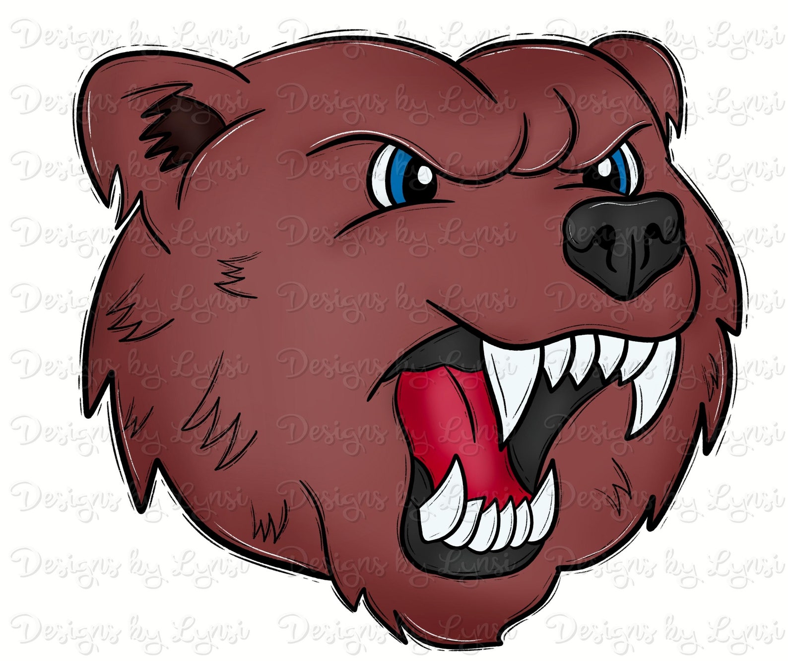 Bear School Mascot Doodle Clipart PNG Digital Design Bear Hand Drawn ...