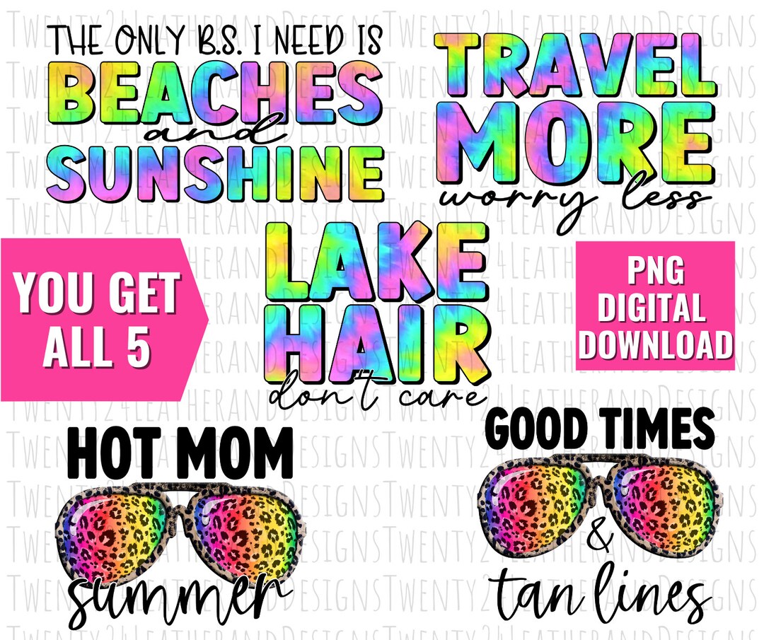 Summer Sublimation PNG BUNDLE - Digital Download - Summer Vibes ...