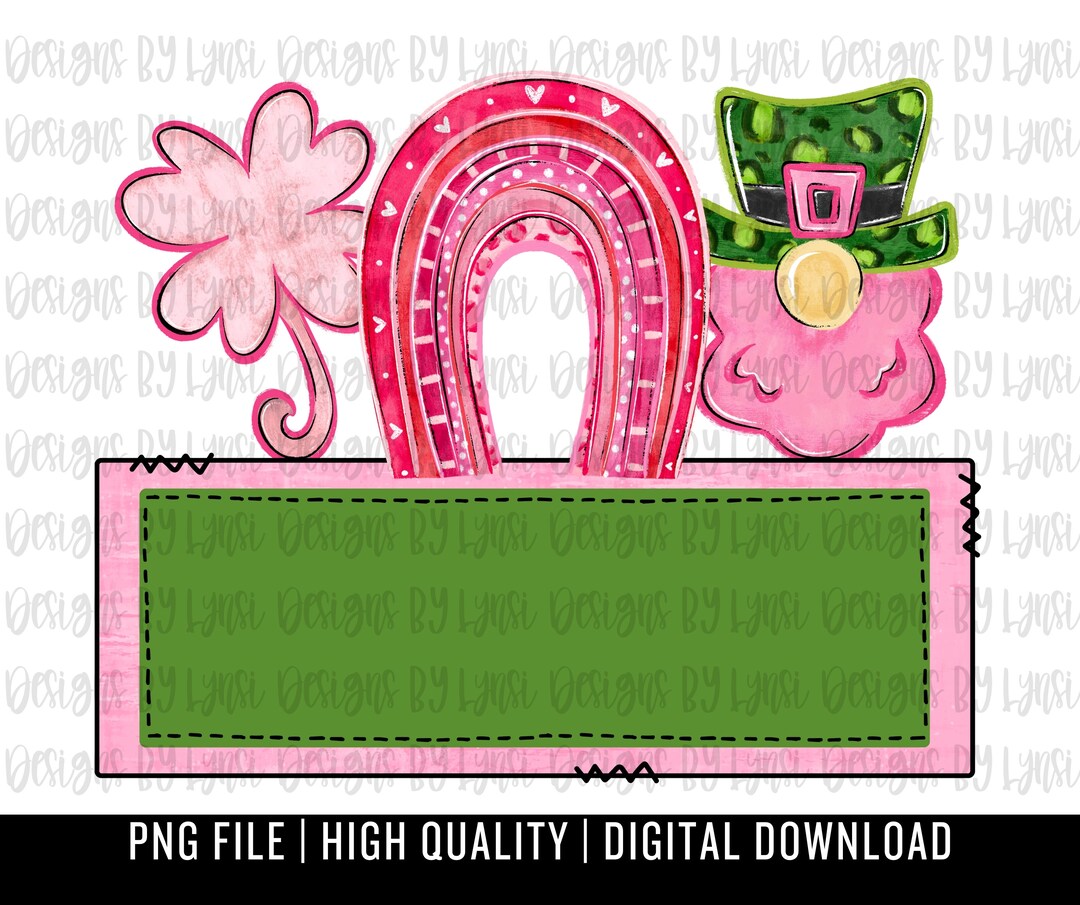St. Patrick's Day Name Plate PNG Digital Design - Shamrock Sublimation ...