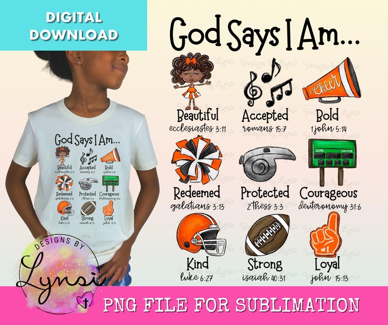 God Says I Am PNG Digital Design - Christian Sublimation Design - God ...
