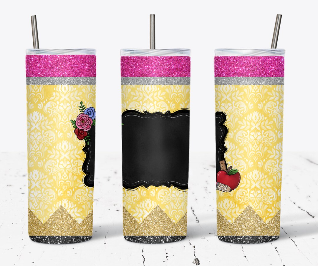 Pencil Tumbler Design PNG Digital Download Teacher Sublimation Designs ...
